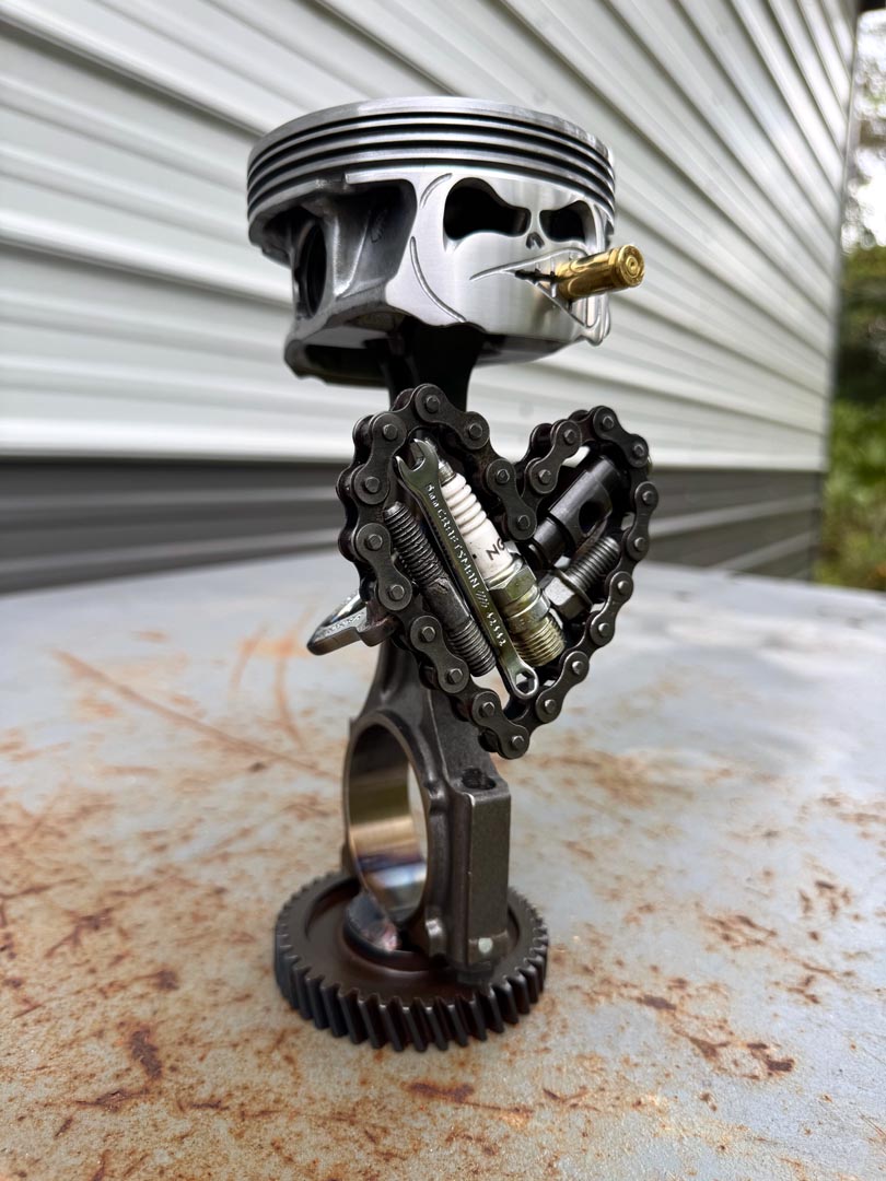 Carved Piston - Parts Heart - Metals By Morgan